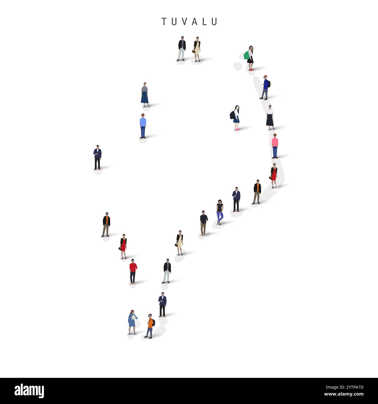Tuvalu population map. Large group of people in a shape of map. Flat ...
