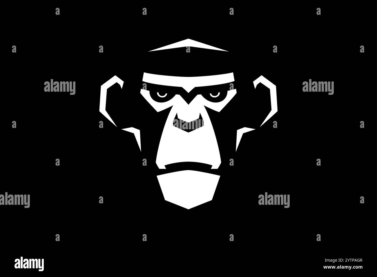 Simple Abstract Illustration of Chimpanzee Head Stock Vector Image ...