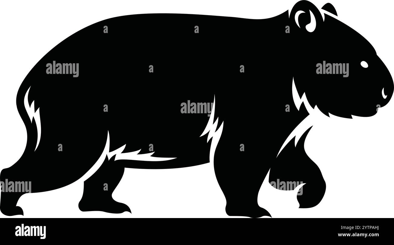 Simple Silhouette of Wombat Walking Stock Vector Image & Art - Alamy
