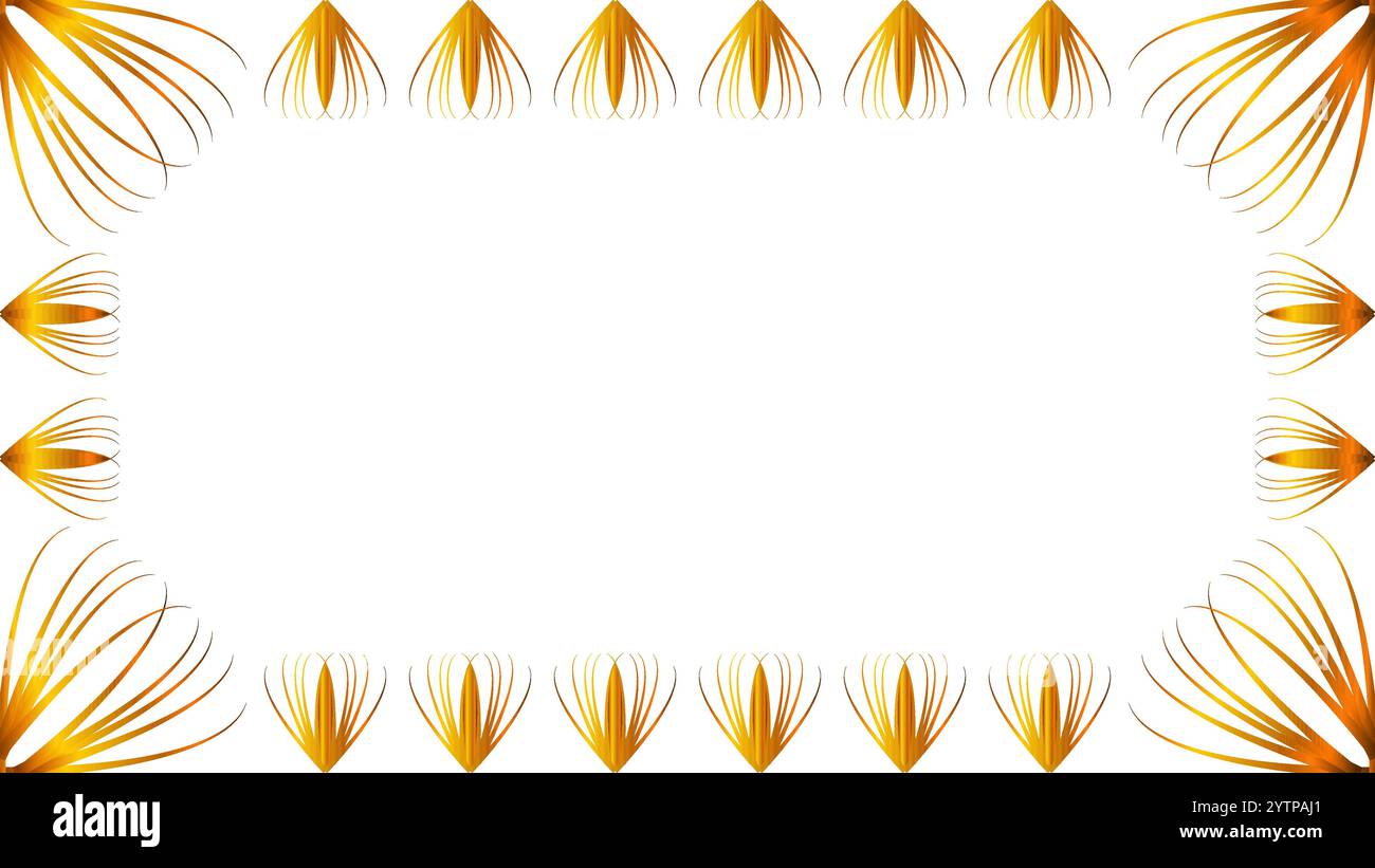 Abstract golden frame with Tumbleweed shape stalk design and decorative ...