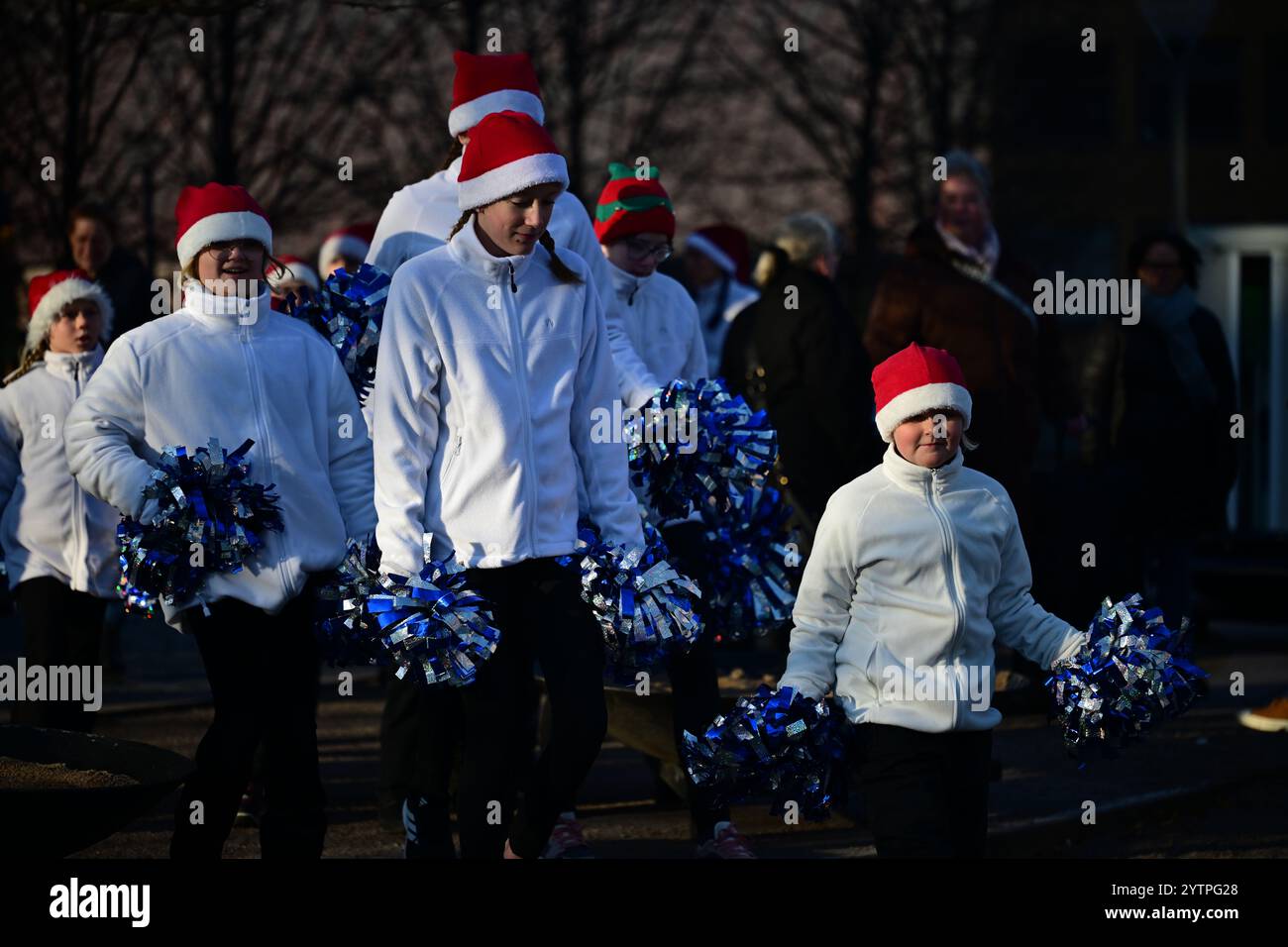 Helsingborg, Skåne, Sweden. December 1 2024. Christmas market. Marching ...