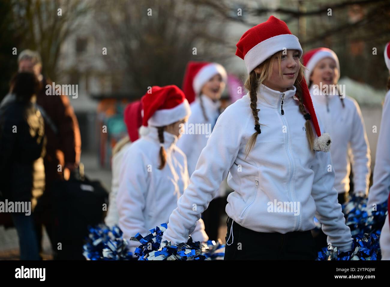 Helsingborg, Skåne, Sweden. December 1 2024. Christmas market. Marching ...
