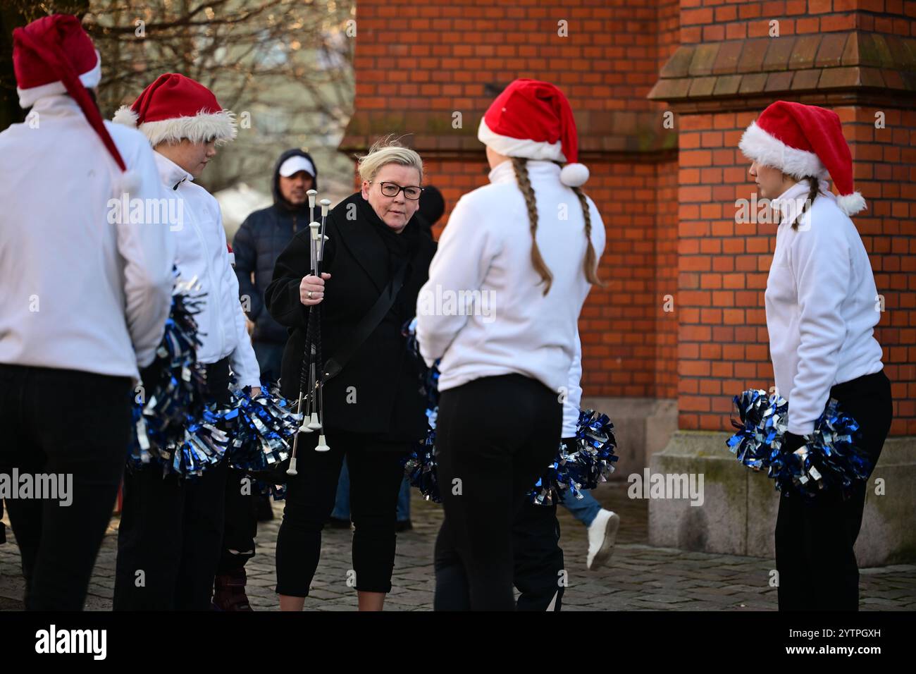 Helsingborg, Skåne, Sweden. December 1 2024. Christmas market. Marching ...