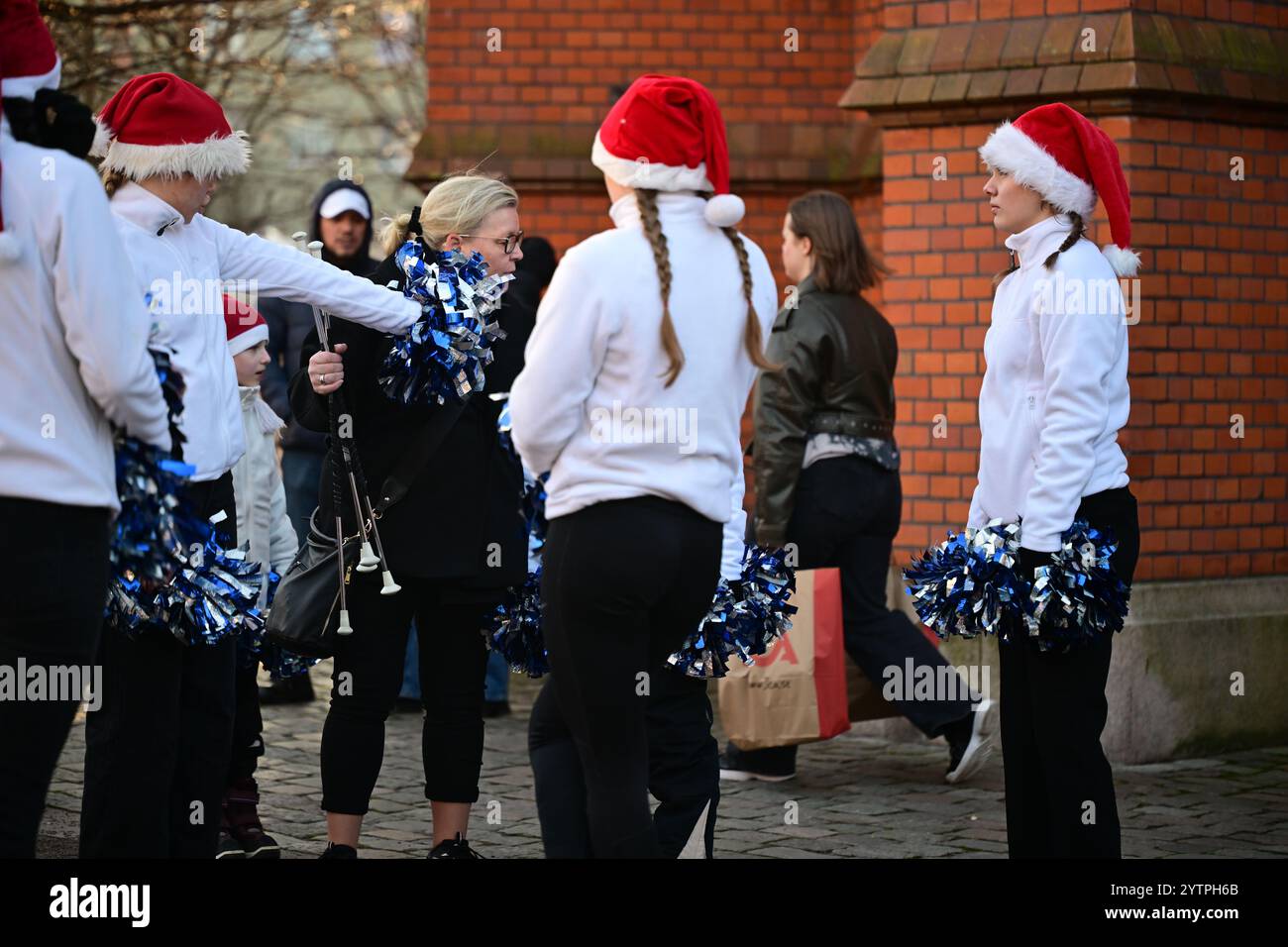 Helsingborg, Skåne, Sweden. December 1 2024. Christmas market. Marching ...
