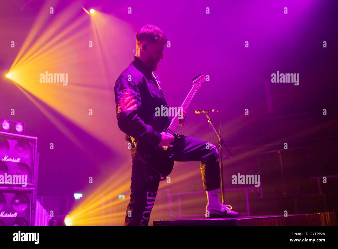 Manchester, England, 7th December, 2024. While She Sleeps playing o2 ...