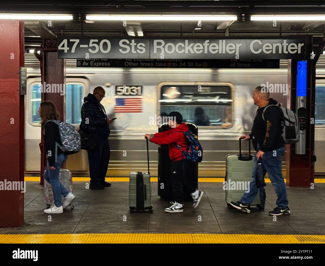 The subway platform at Rockefeller Center in midtown Manhattan Stock ...