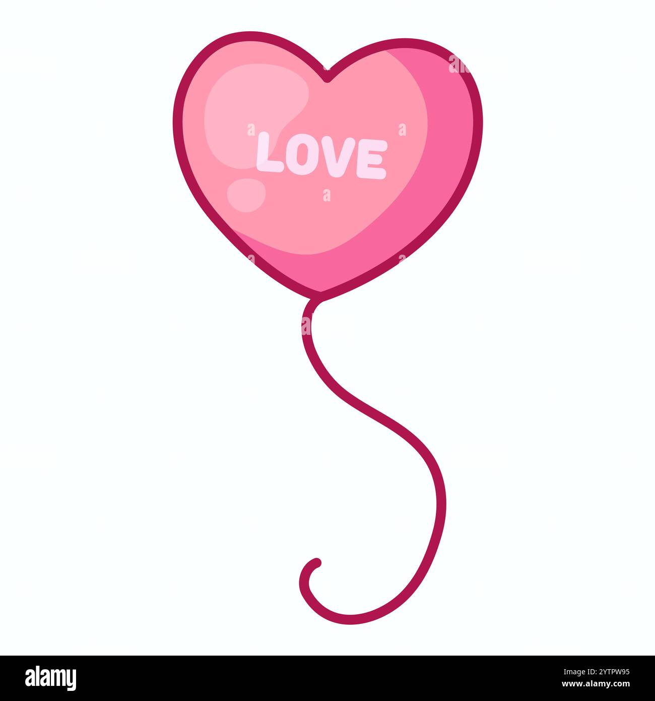 Pink heart shaped balloon. Valentine's day design. Vector illustration ...
