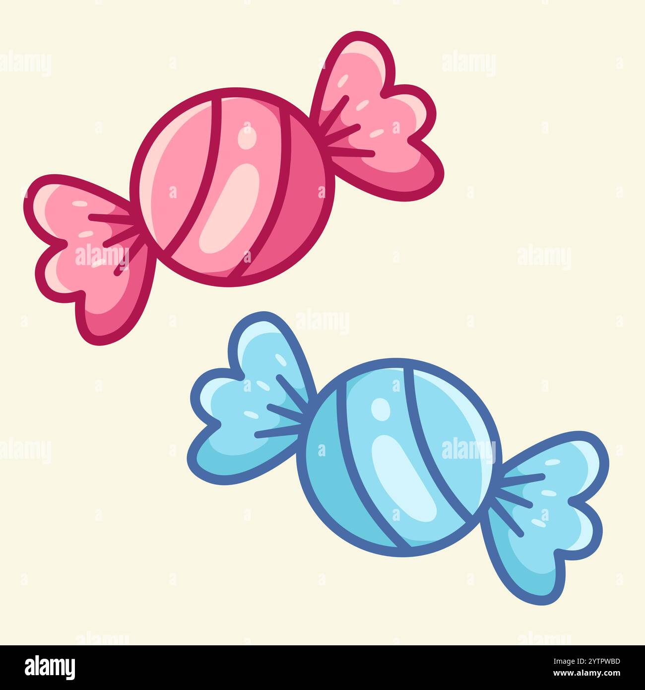 Two candies. Valentine's Day design. Vector illustration Stock Vector ...