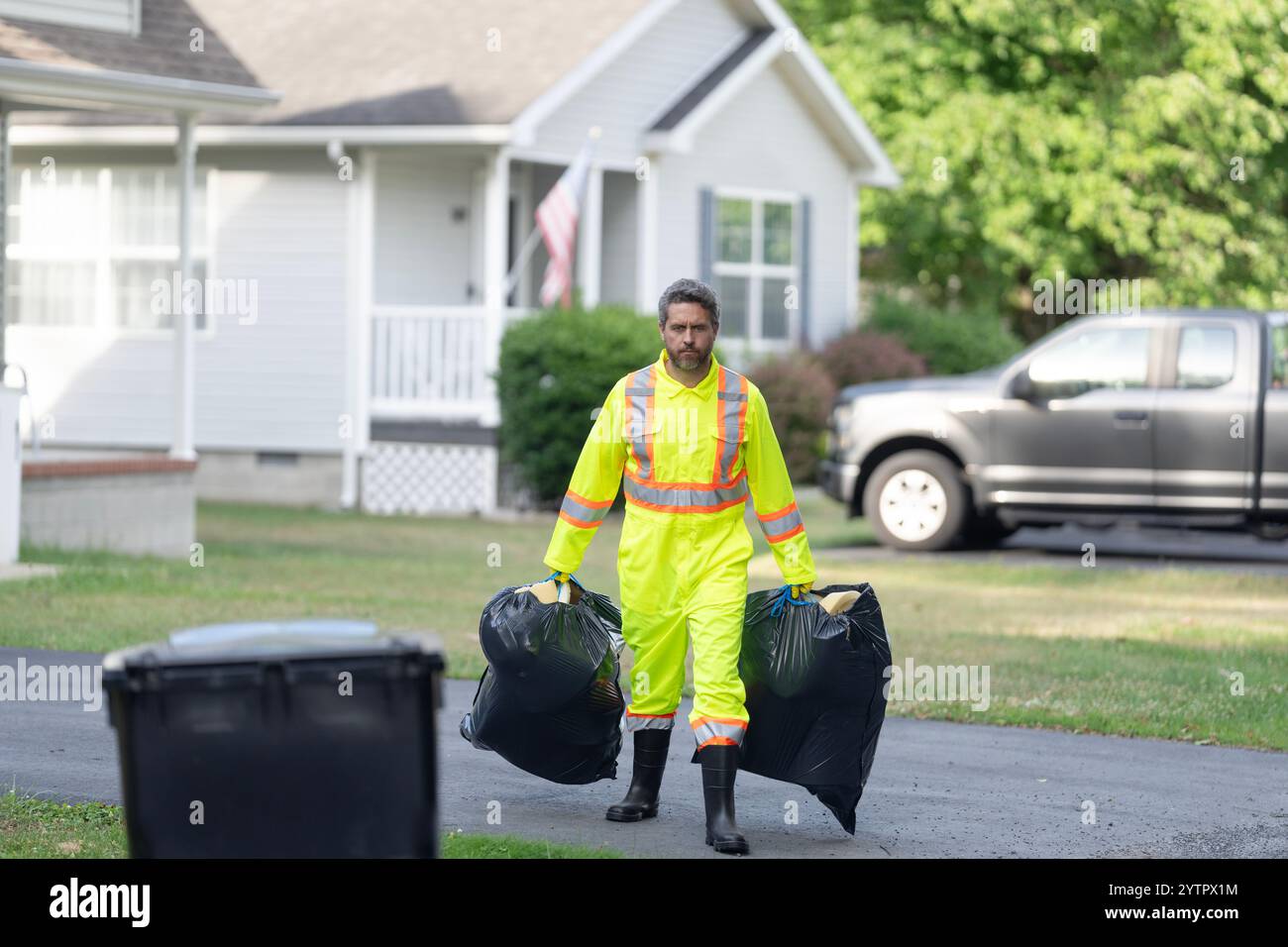 Environmental protection. Picking up garbage plastic for cleaning ...