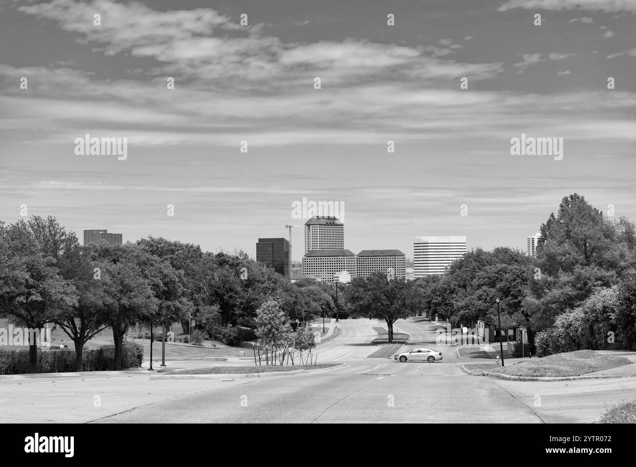 cityscape and road way with no cars. empty road with destination in ...