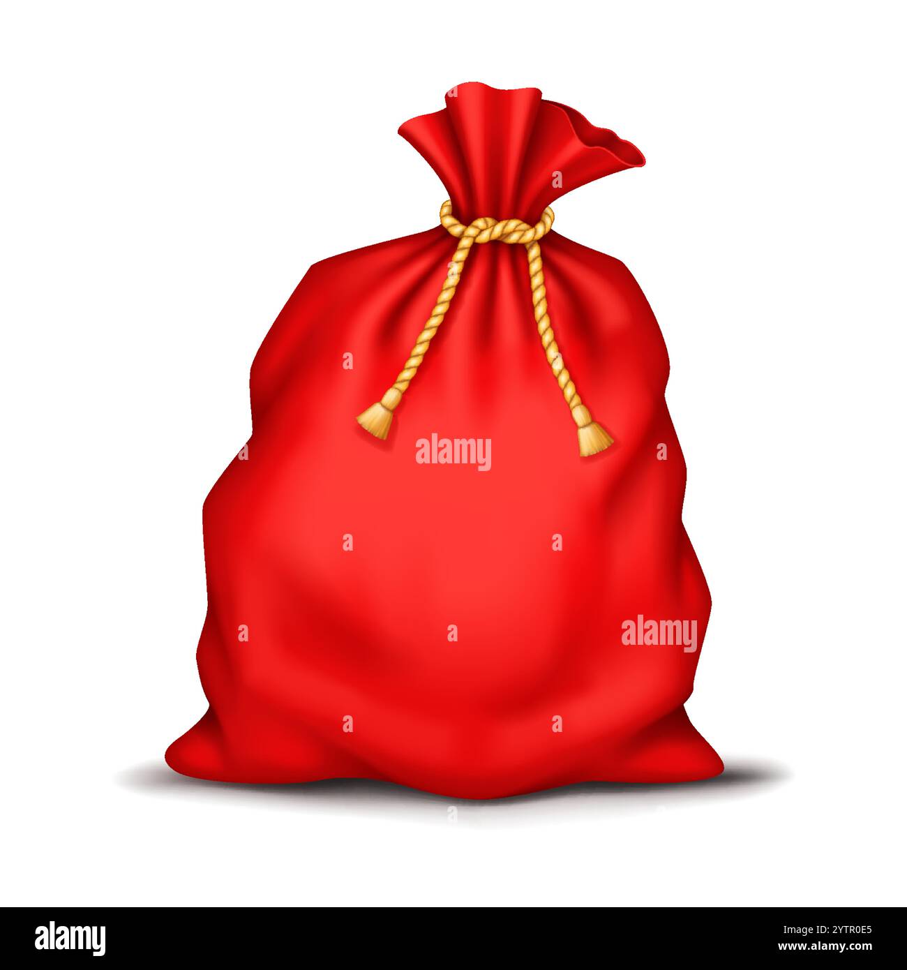 Red Santa sack overflowed with presents realistic vector illustration ...