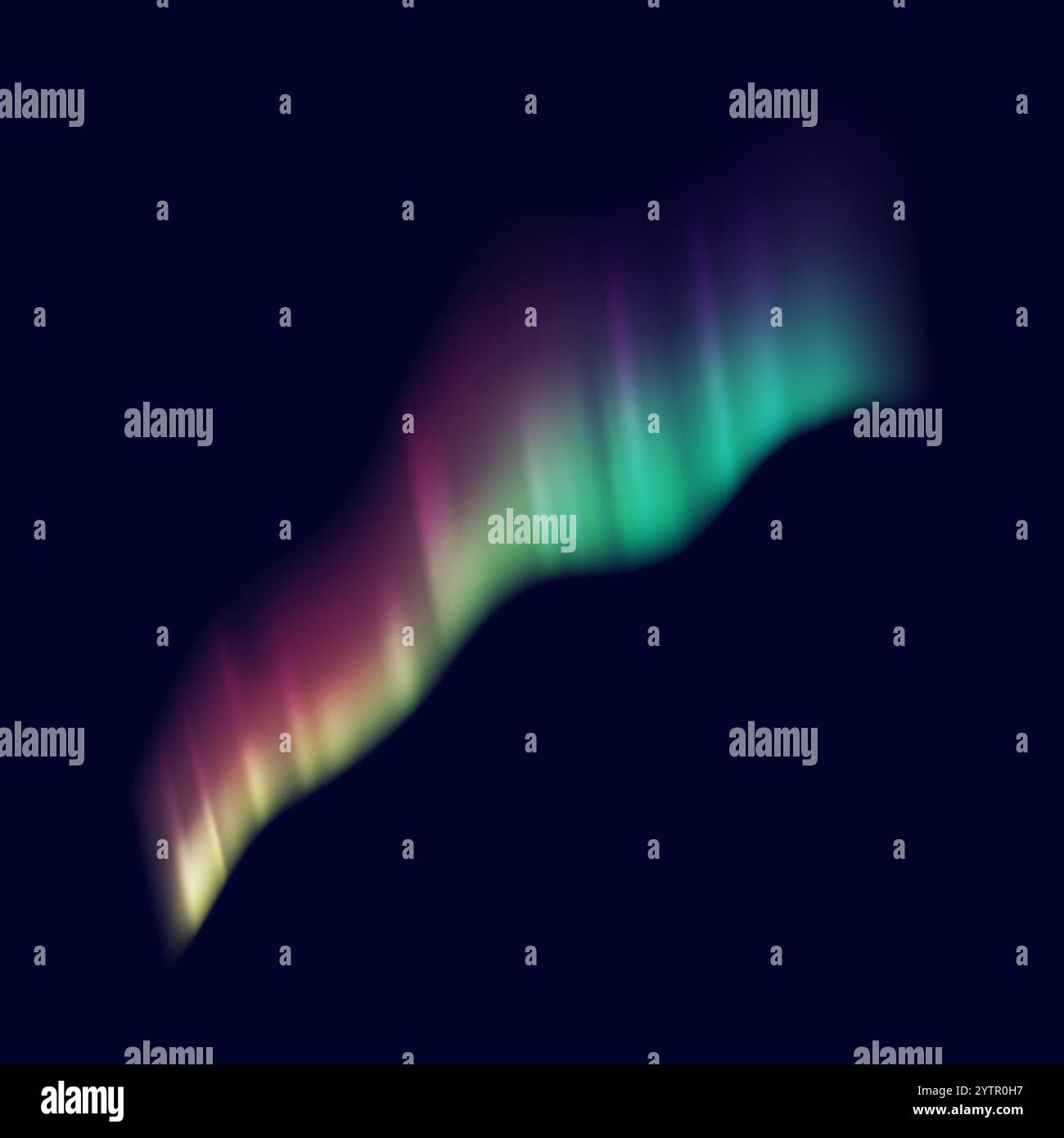 Aurora borealis illuminating night sky realistic vector illustration ...