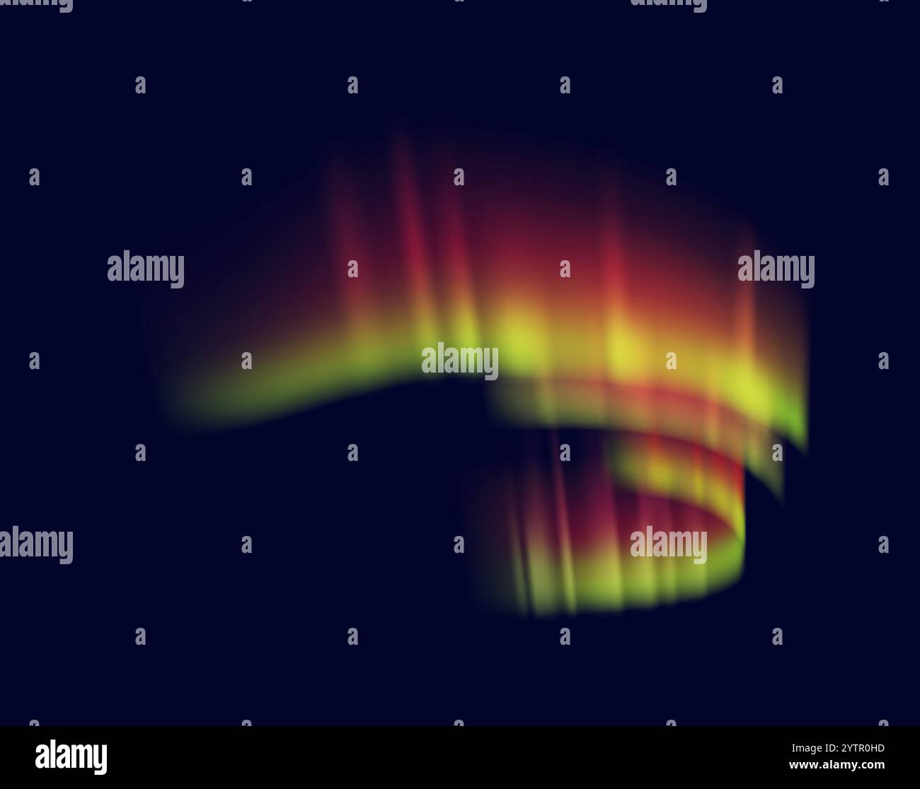 Orange aurora borealis in night sky stunning display realistic vector ...