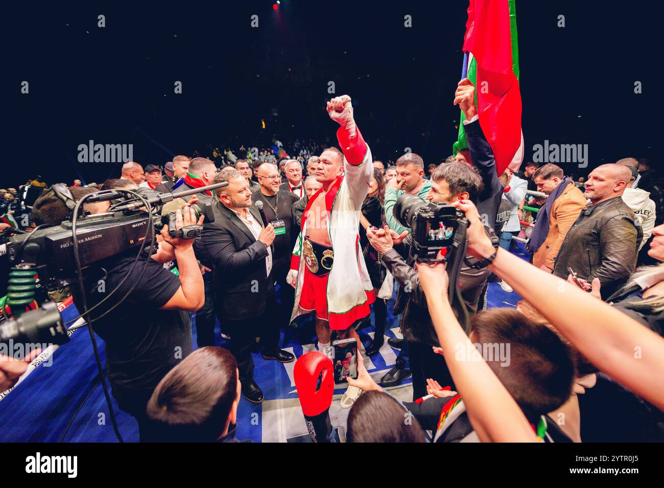 Kubrat Pulev celebrating the win. Sofia, Bulgaria Arena Sofia 07 ...