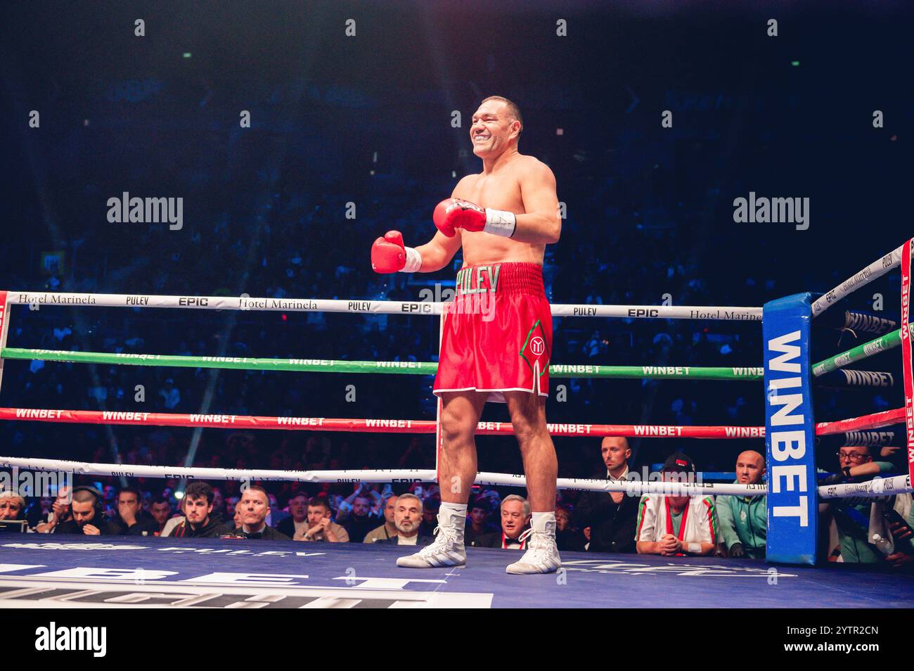 Kubrat Pulev smiling to Mahmoud Charr Sofia, Bulgaria Arena Sofia 07 ...