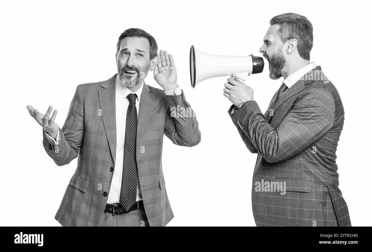 Angry businessman shout Black and White Stock Photos & Images - Alamy
