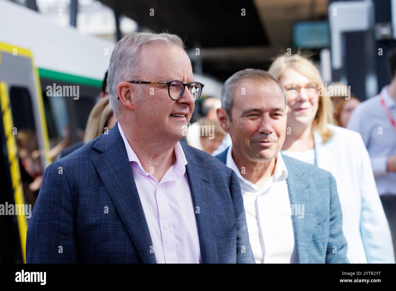 Prime Minister, Anthony Albanese (left) is seen with Roger Cook ...