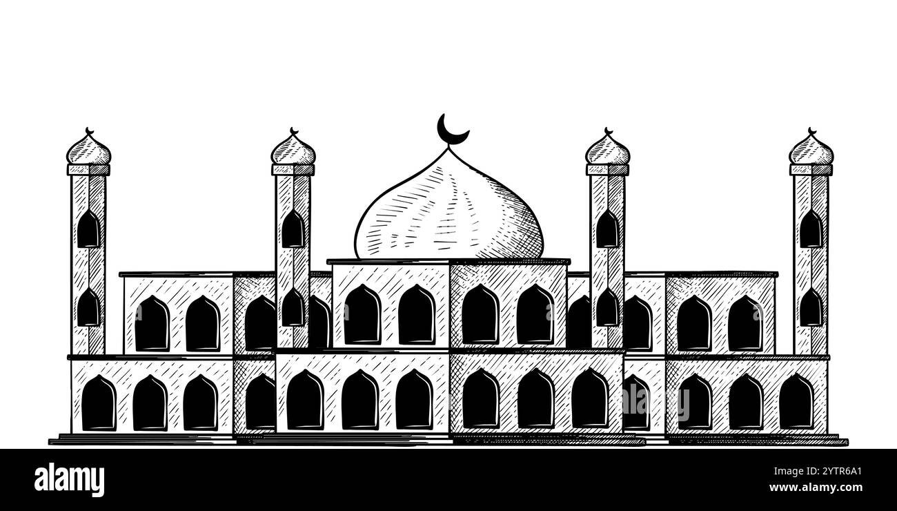 Mosque hand drawn Cut Out Stock Images & Pictures - Alamy