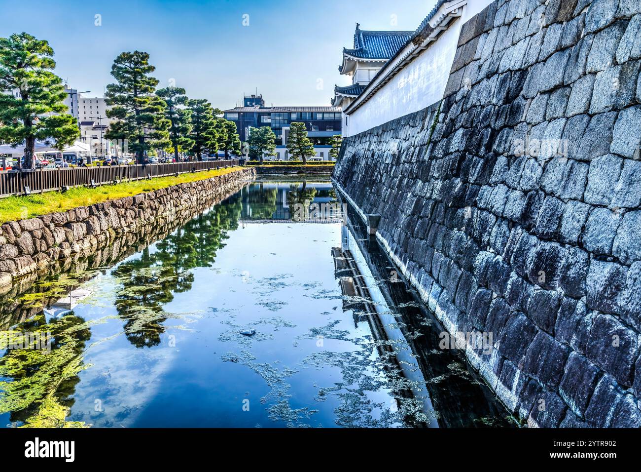 Colorful Outer Wall Moat Reflection City Street Nijo Castle Kyoto Japan ...