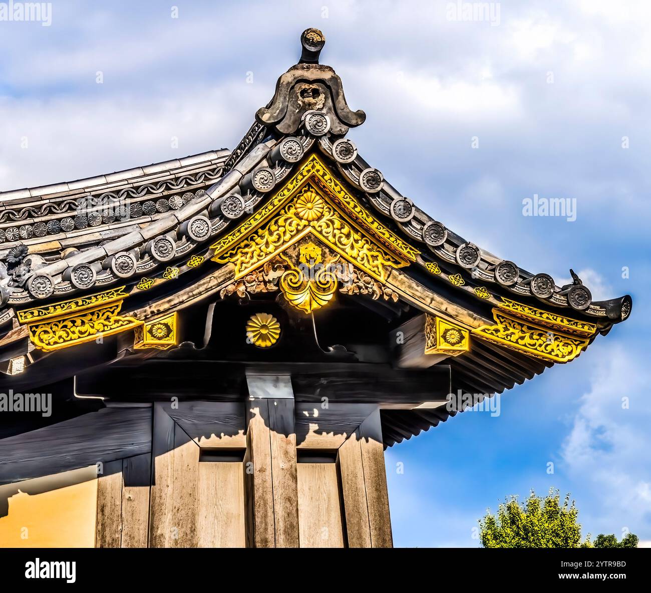 Coloful Nijo Castle Palace Ouside Corner Kyoto Japan. Completed in 1626 ...