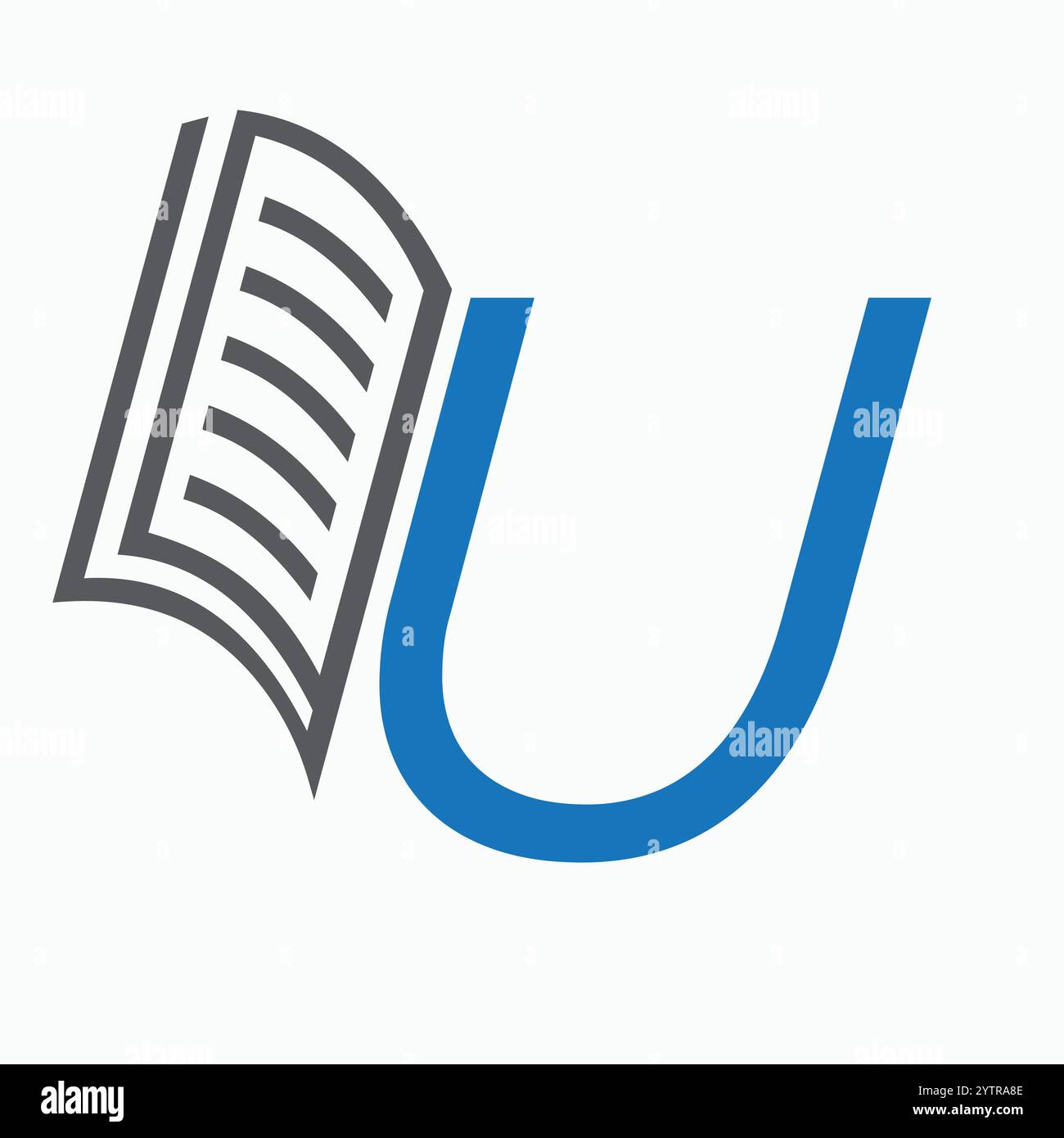 Initial Letter U Book Symbol For Education Logo Vector Sign Stock ...