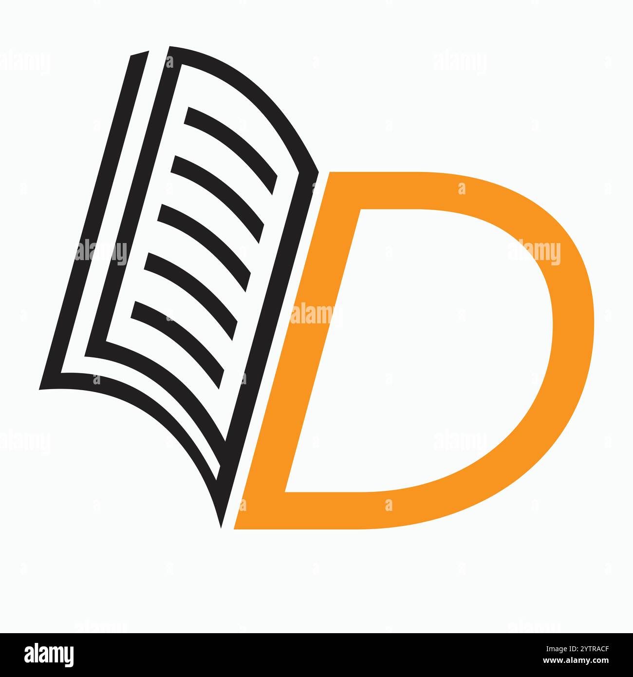 Initial Letter D Book Symbol For Education Logo Vector Sign Stock ...
