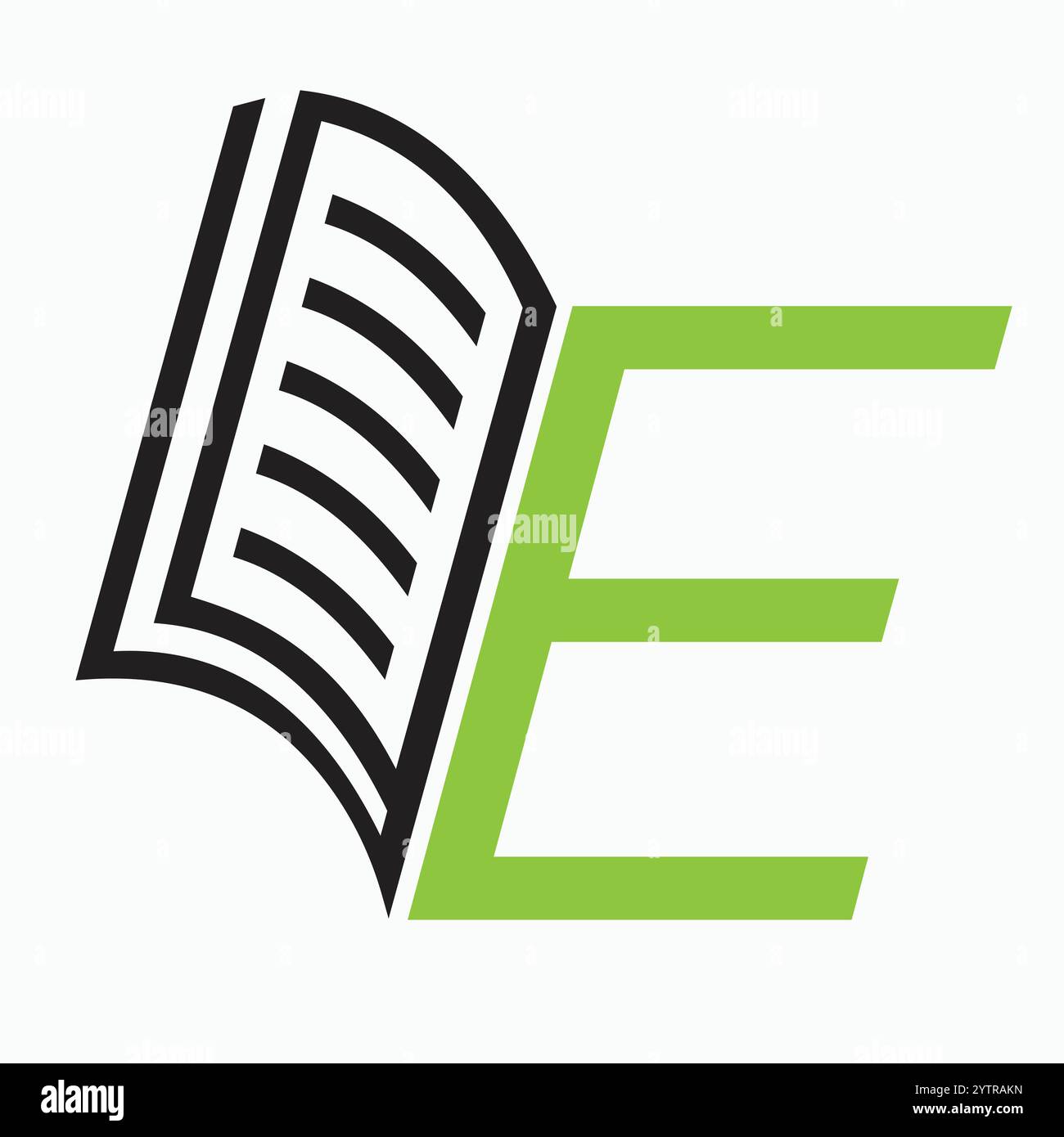 Initial Letter E Book Symbol For Education Logo Vector Sign Stock ...