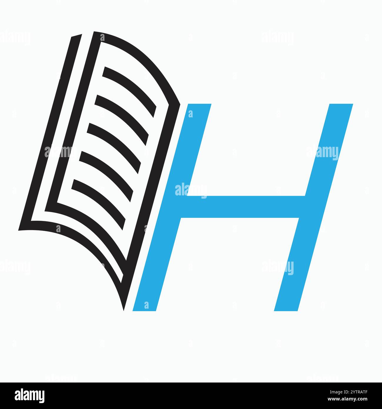 Initial Letter H Book Symbol For Education Logo Vector Sign Stock ...