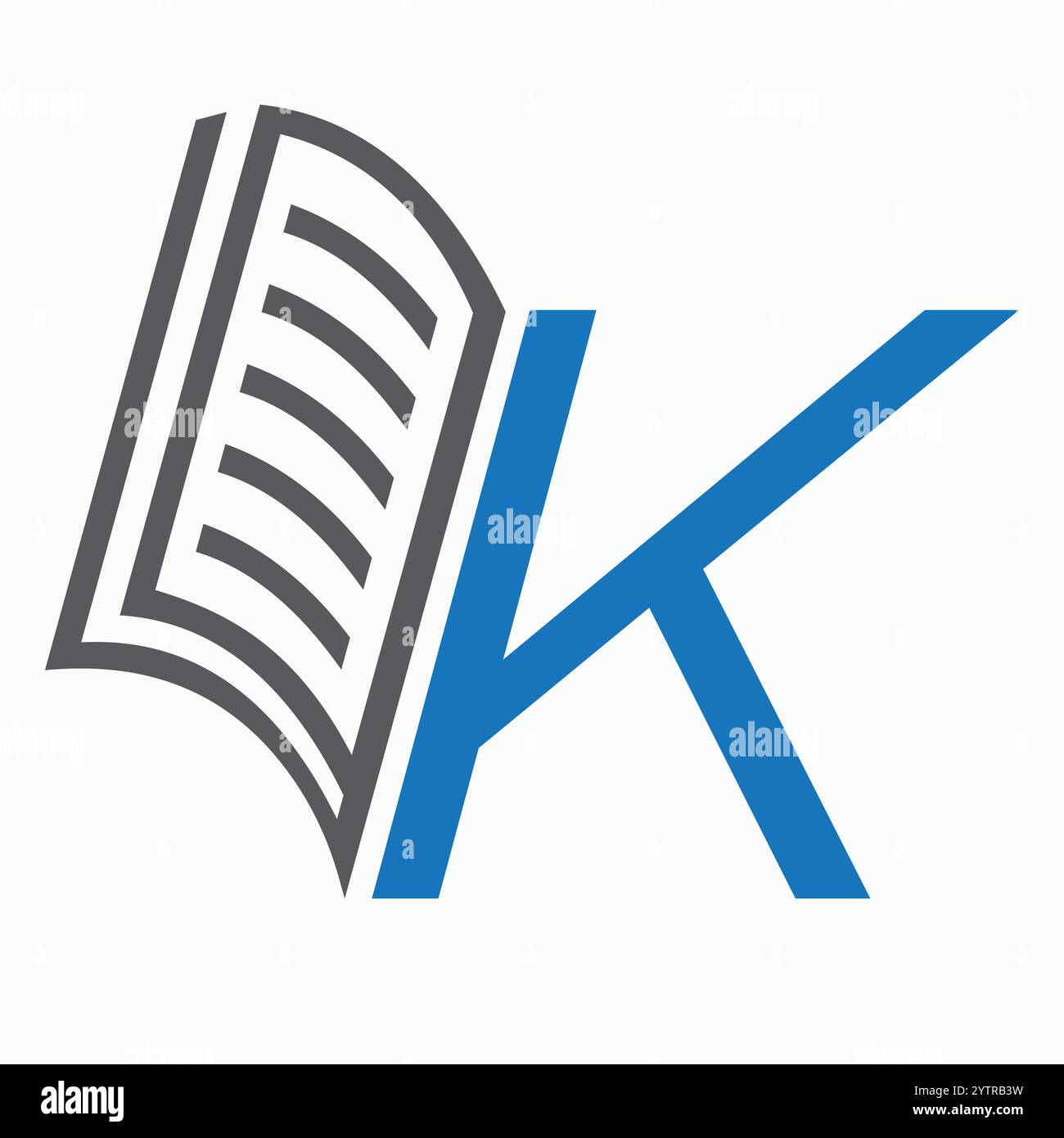 Initial Letter K Book Symbol For Education Logo Vector Sign Stock ...
