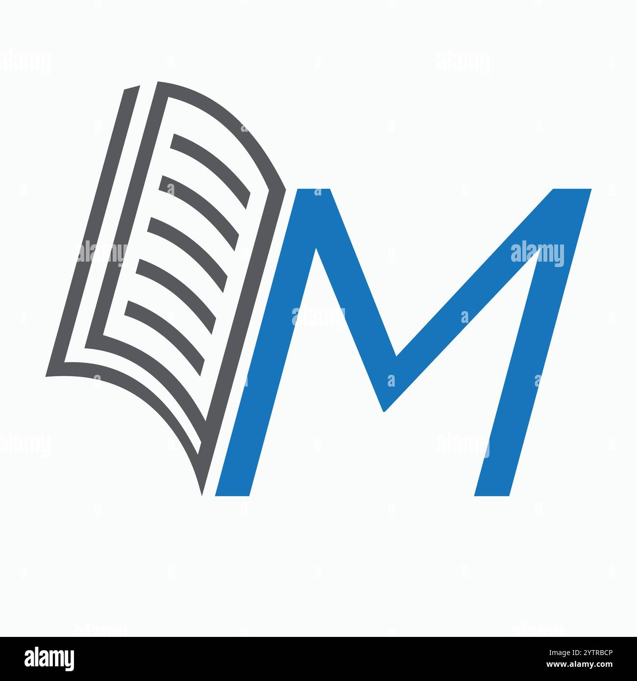 Initial Letter M Book Symbol For Education Logo Vector Sign Stock ...