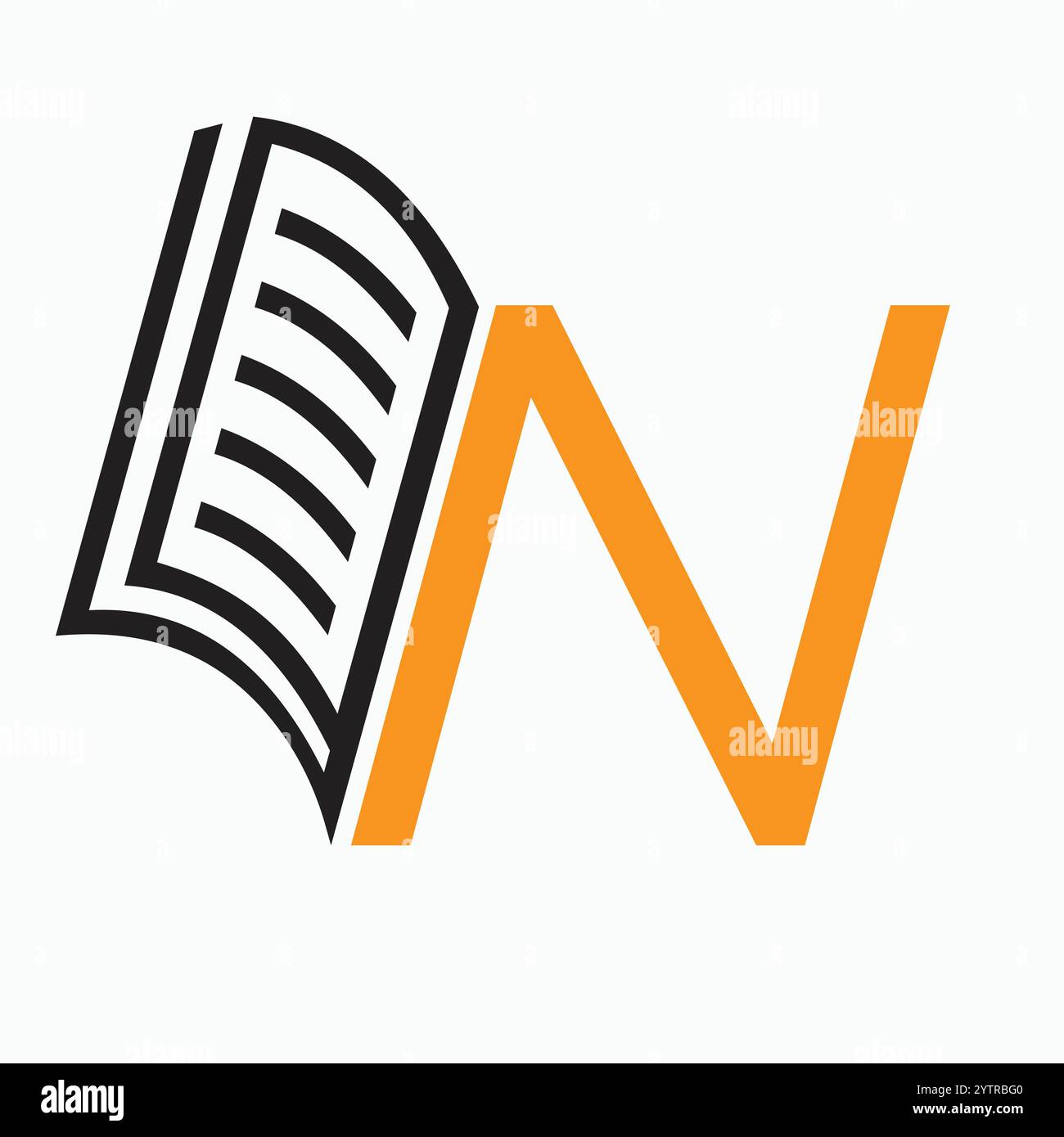Initial Letter N Book Symbol For Education Logo Vector Sign Stock ...