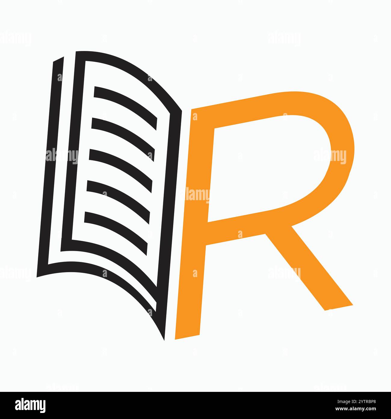 Initial Letter R Book Symbol For Education Logo Vector Sign Stock ...