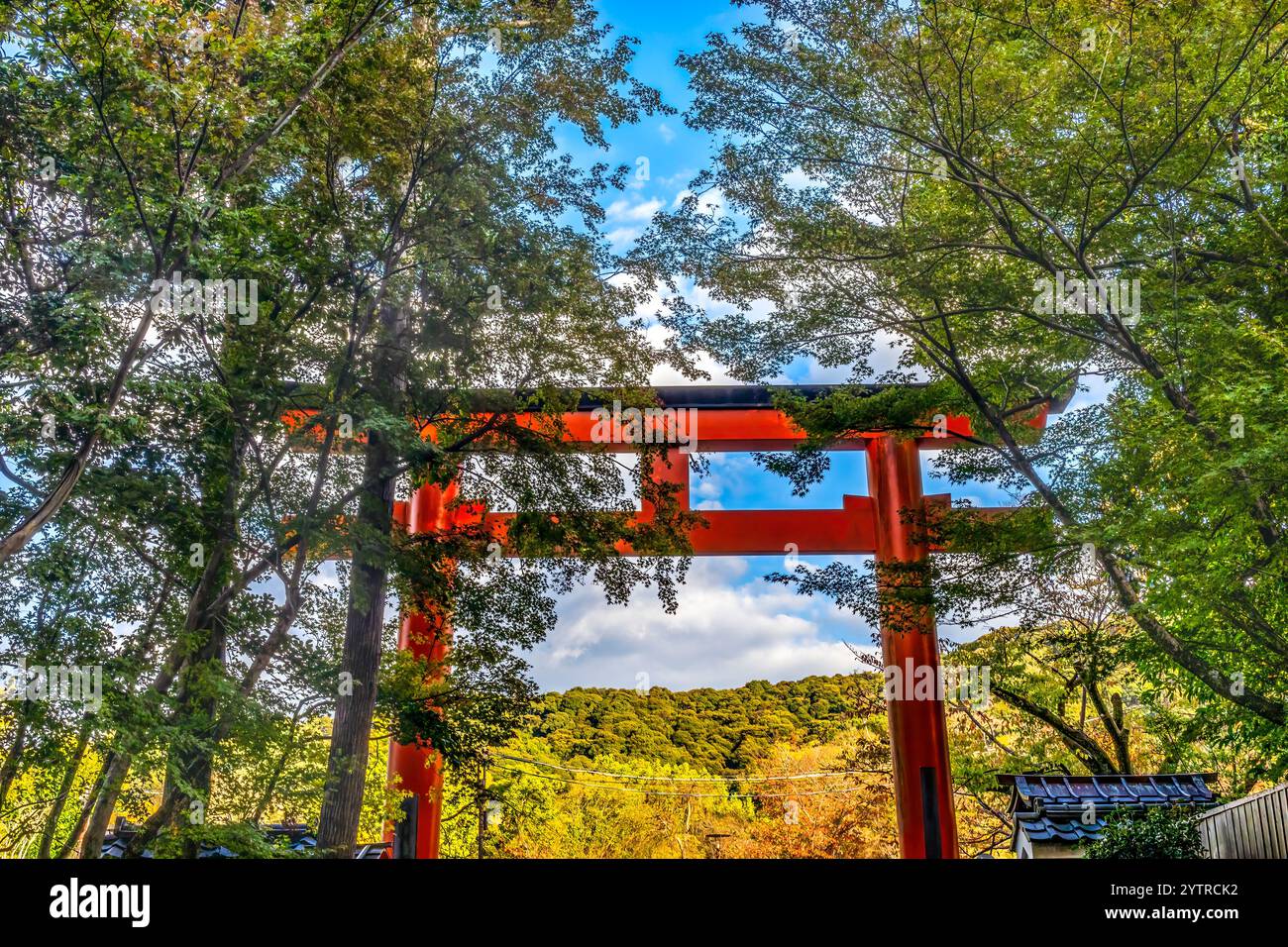 Colorful Large Red Tori Gate Yasaka Gion Shinto Shrine Kyoto Japan ...