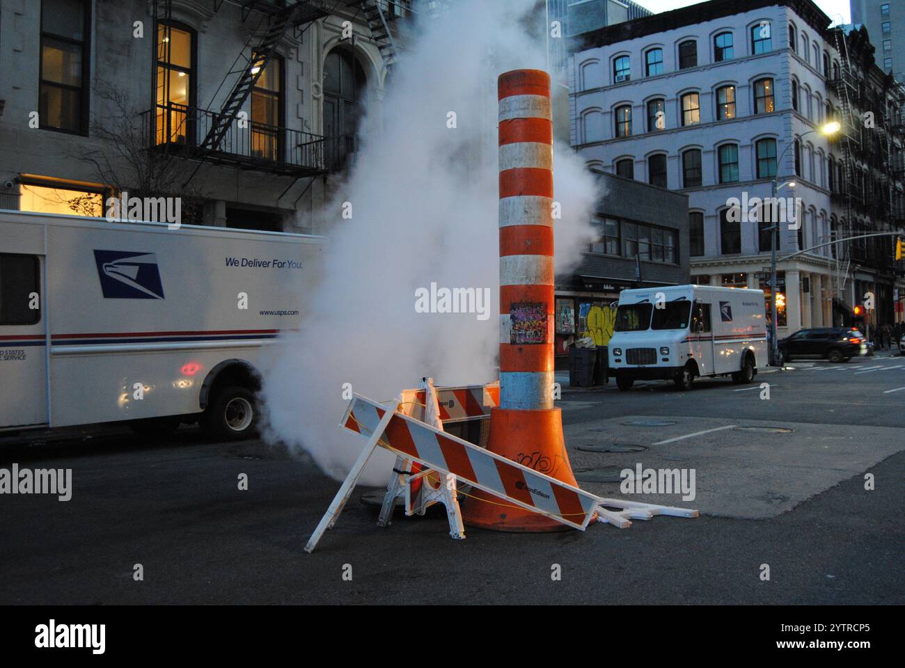 New York City, New York, USA - December 07 2024: Steam system in ...