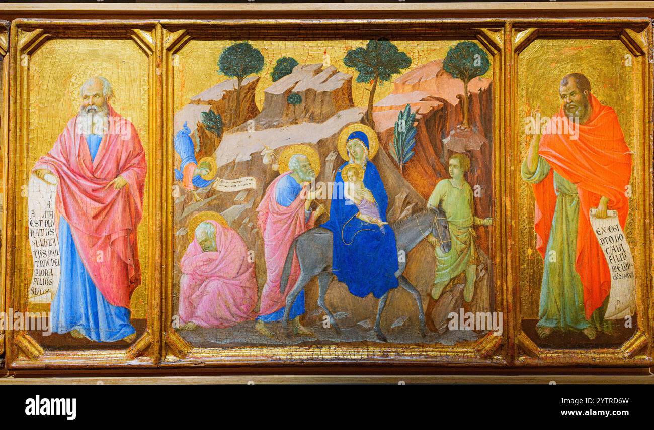 Siena, Italy, January 3, 2024: Flight into Egypt. Duccio Stock Photo ...