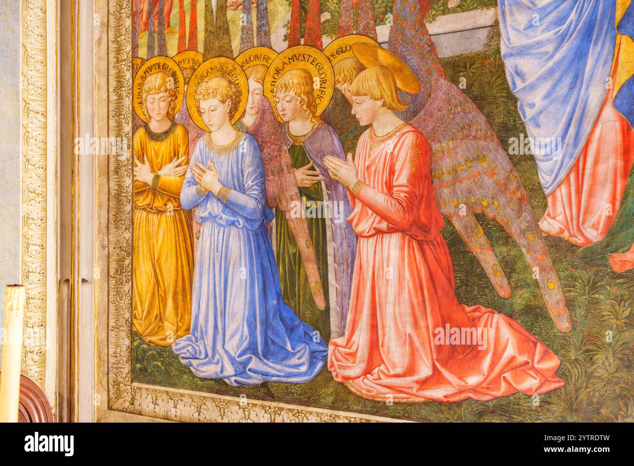 Florence, Italy, January 5, 2024: Angels praying. Benozzo Gozzoli Stock ...