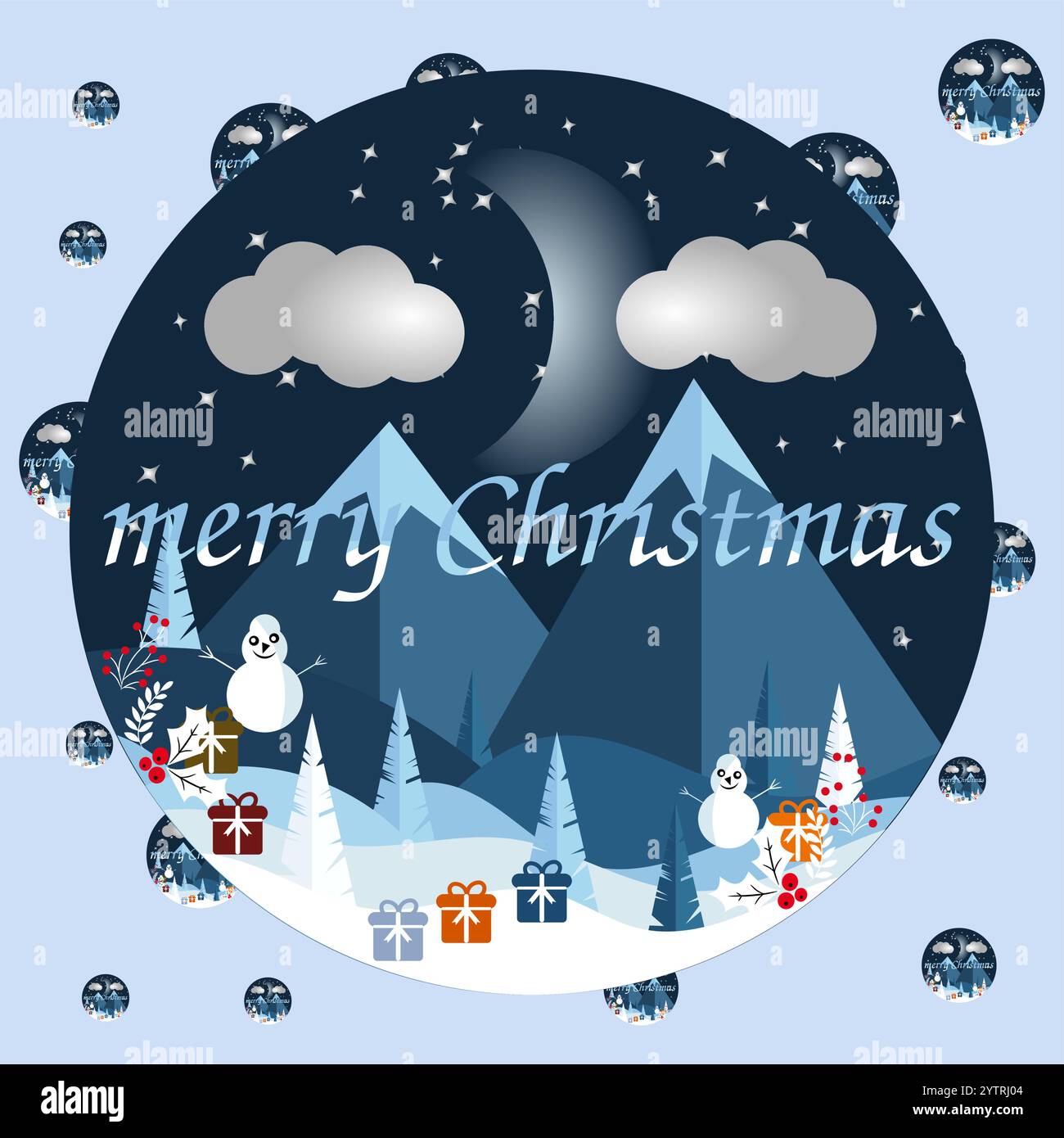 Circular frame sky landscape Stock Vector Images - Alamy