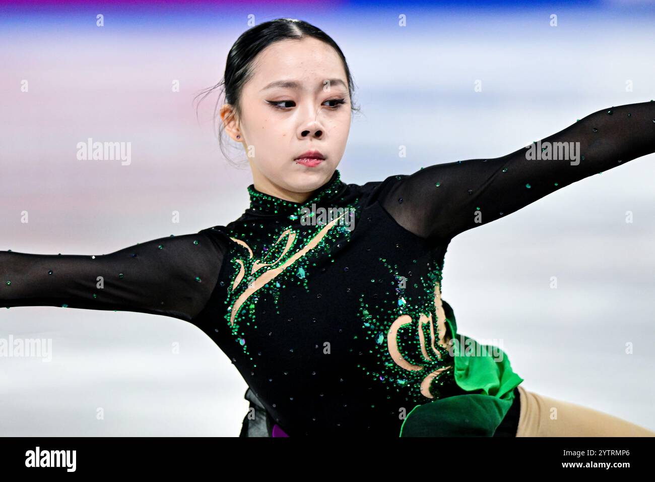 Yihan WANG (CHN), during Junior Women Free Skating, at the ISU Grand Prix of Figure Skating ...
