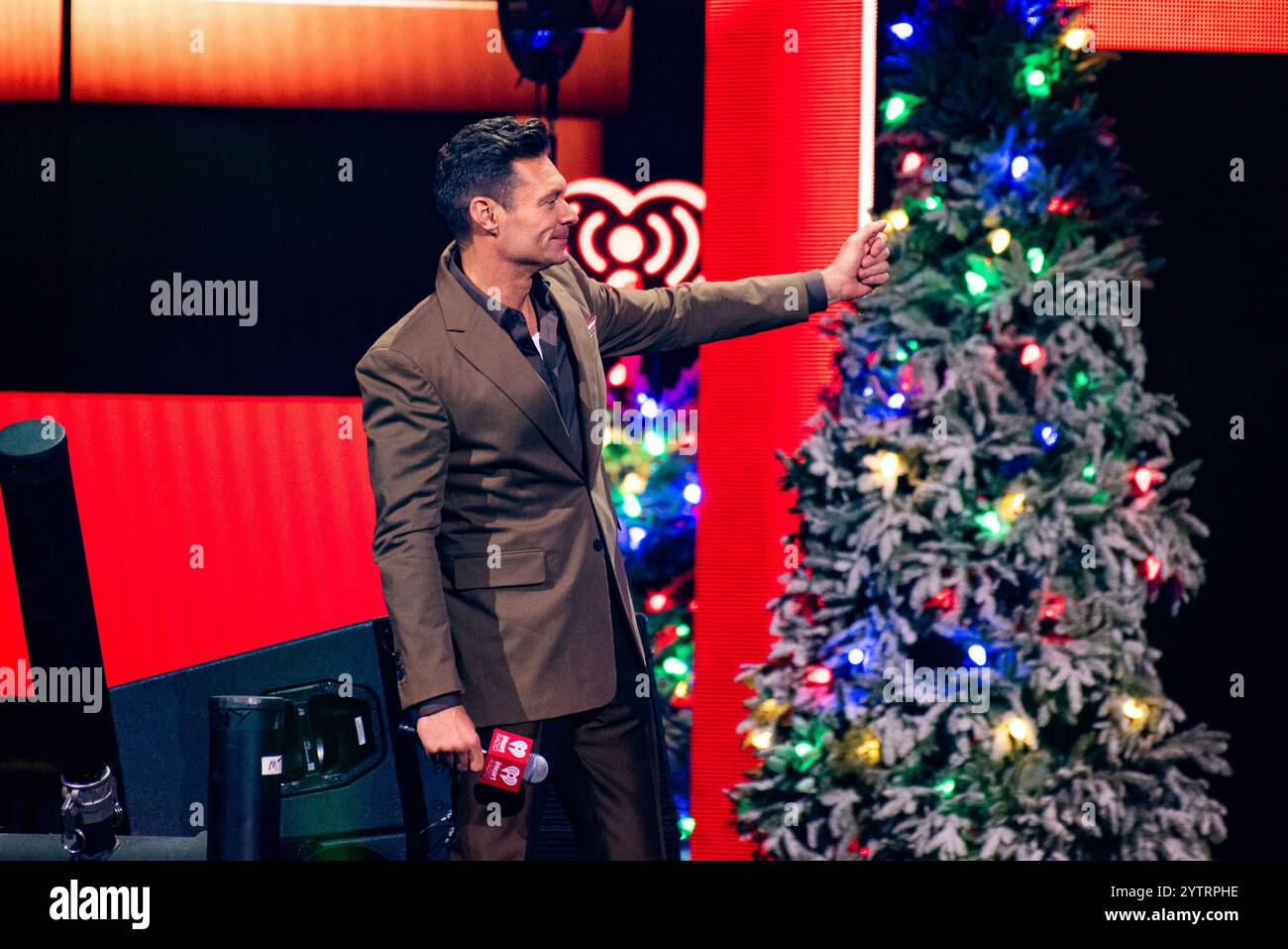 Ryan Seacrest speaks onstage during iHeartRadio 102.7 KIIS FM's Jingle Ball 2024 Presented by ...