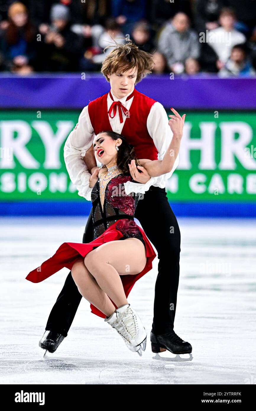Katarina WOLFKOSTIN & Dimitry TSAREVSKI (USA), during Junior Ice Dance ...