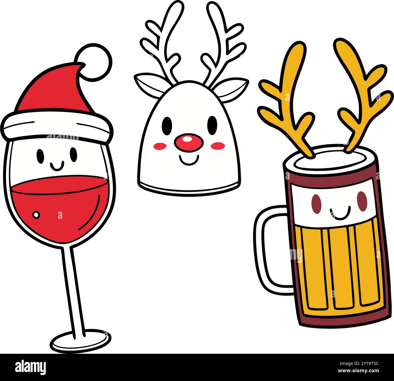 Festive deer icons Cut Out Stock Images & Pictures - Alamy
