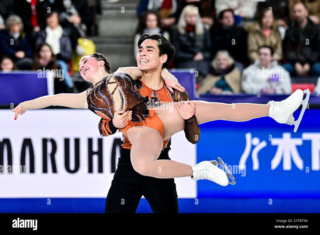 Olivia FLORES & Luke WANG (USA), during Junior Pairs Free Skating, at ...