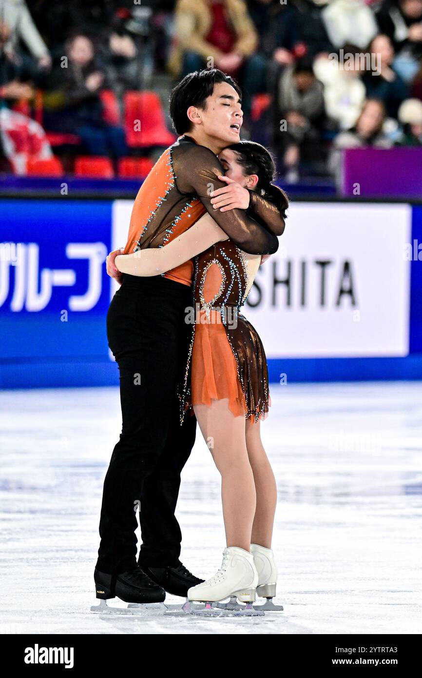 Olivia FLORES & Luke WANG (USA), during Junior Pairs Free Skating, at ...
