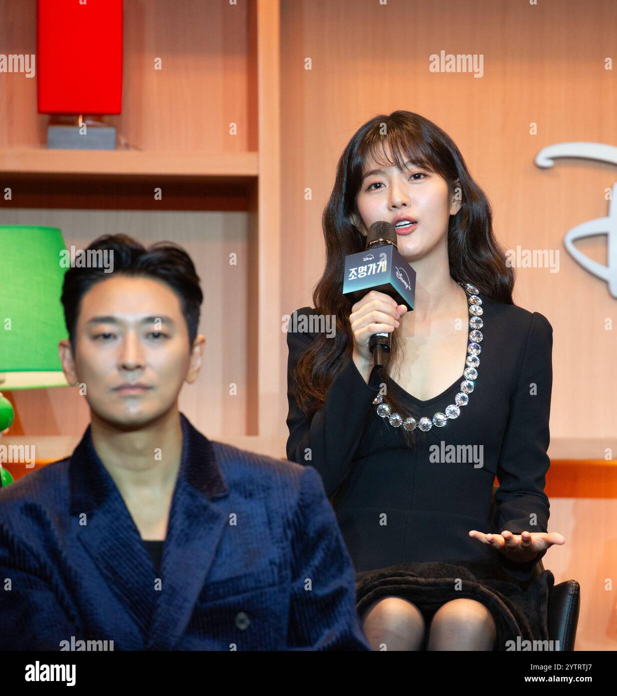 Joo Ji-Hoon and Shin Eun-Soo, Dec 3, 2024 : (L-R) Actors Joo Ji-Hoon and Shin Eun-Soo at a press ...