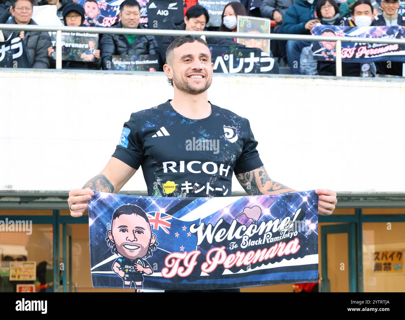 Tokyo, Japan. 7th Dec, 2024. New Zealand's All Blacks scrum half TJ ...