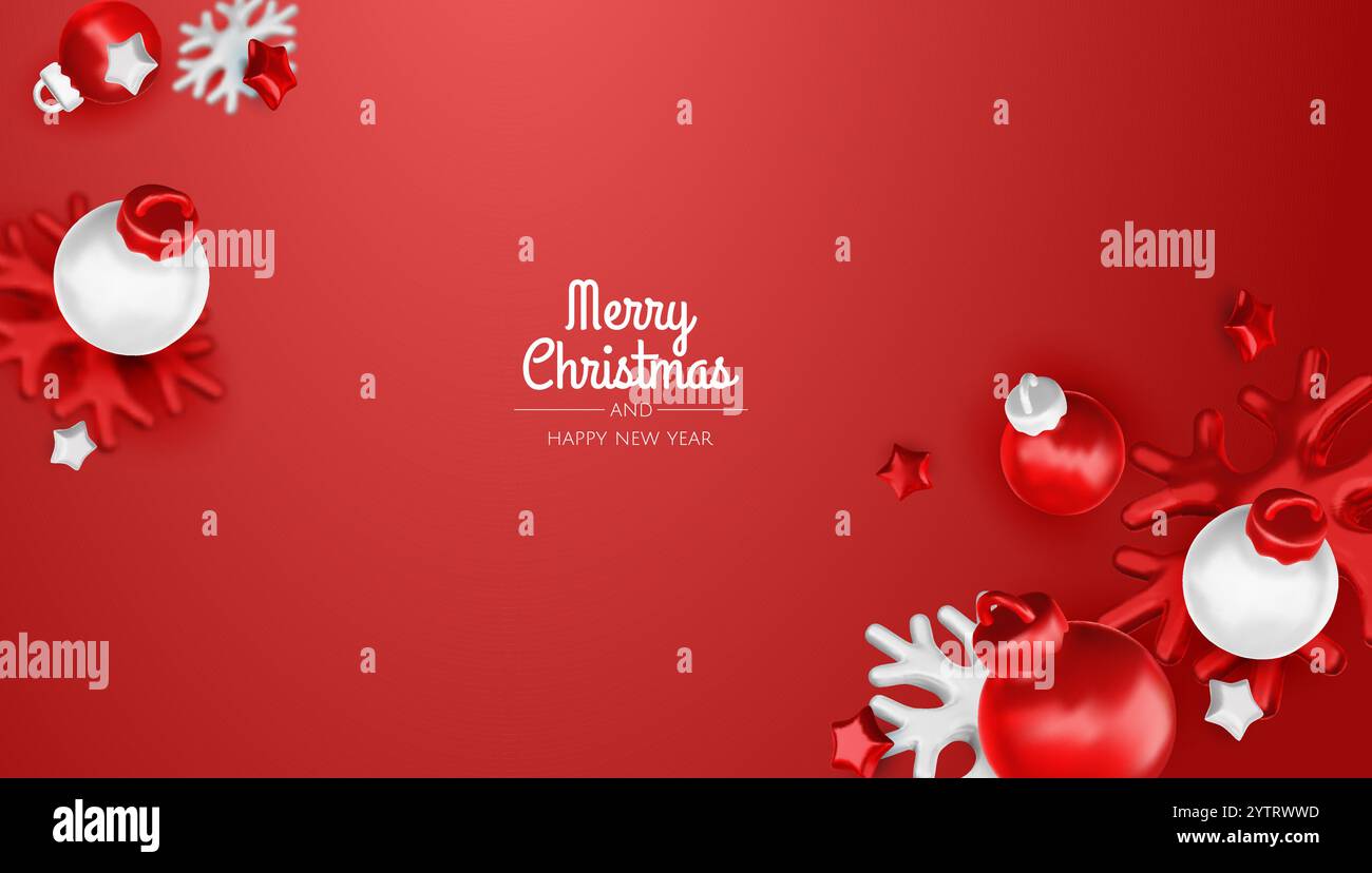 Christmas winter festive composition. Colorful Xmas background ...