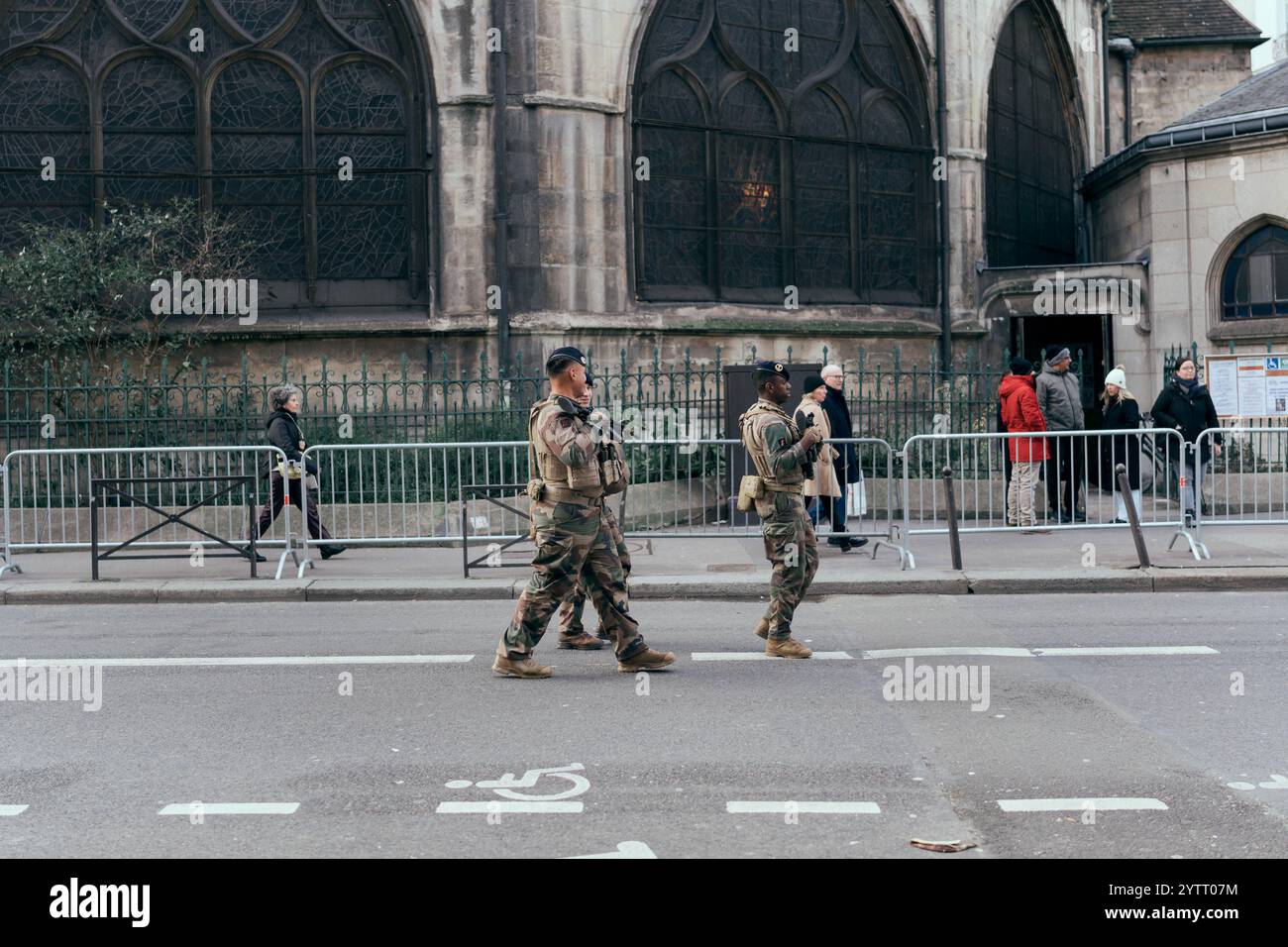 French military of the Sentinelle Operation patrol through the security ...