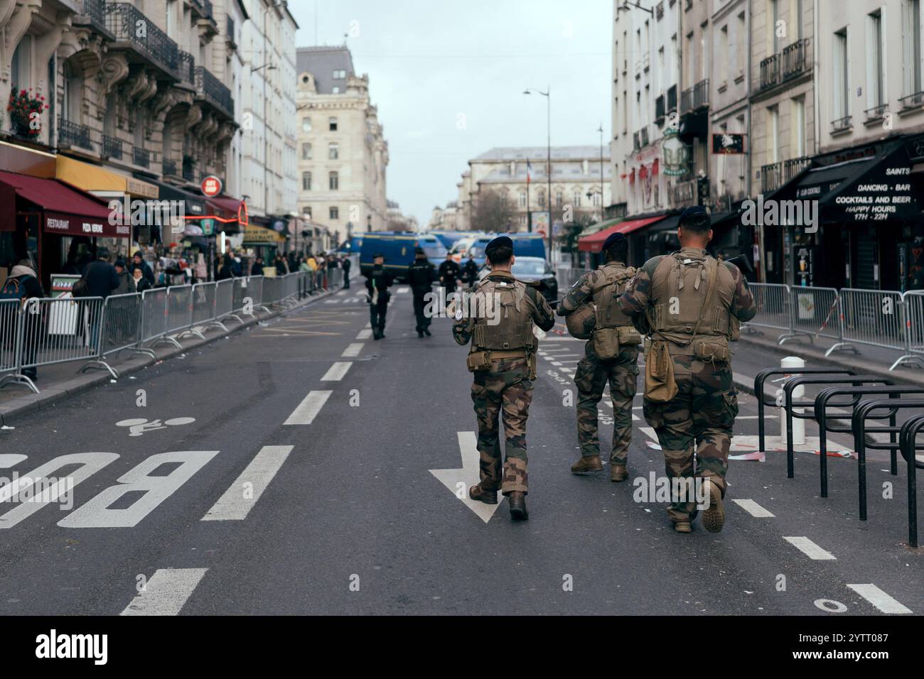 French military of the Sentinelle Operation patrol through the security ...