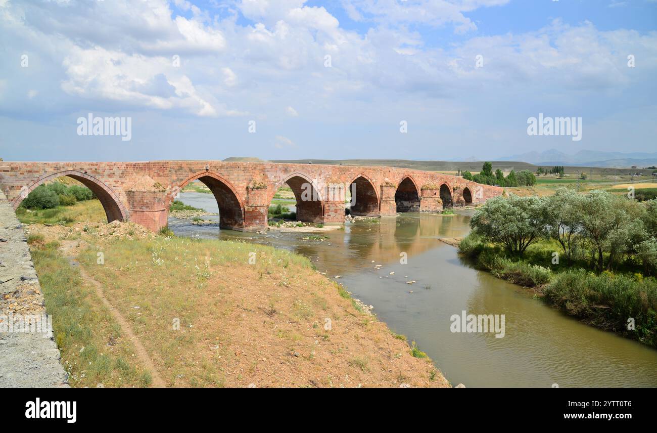 Coban Dede Bridge is located in Erzurum, Turkey. It was built in 1298 ...
