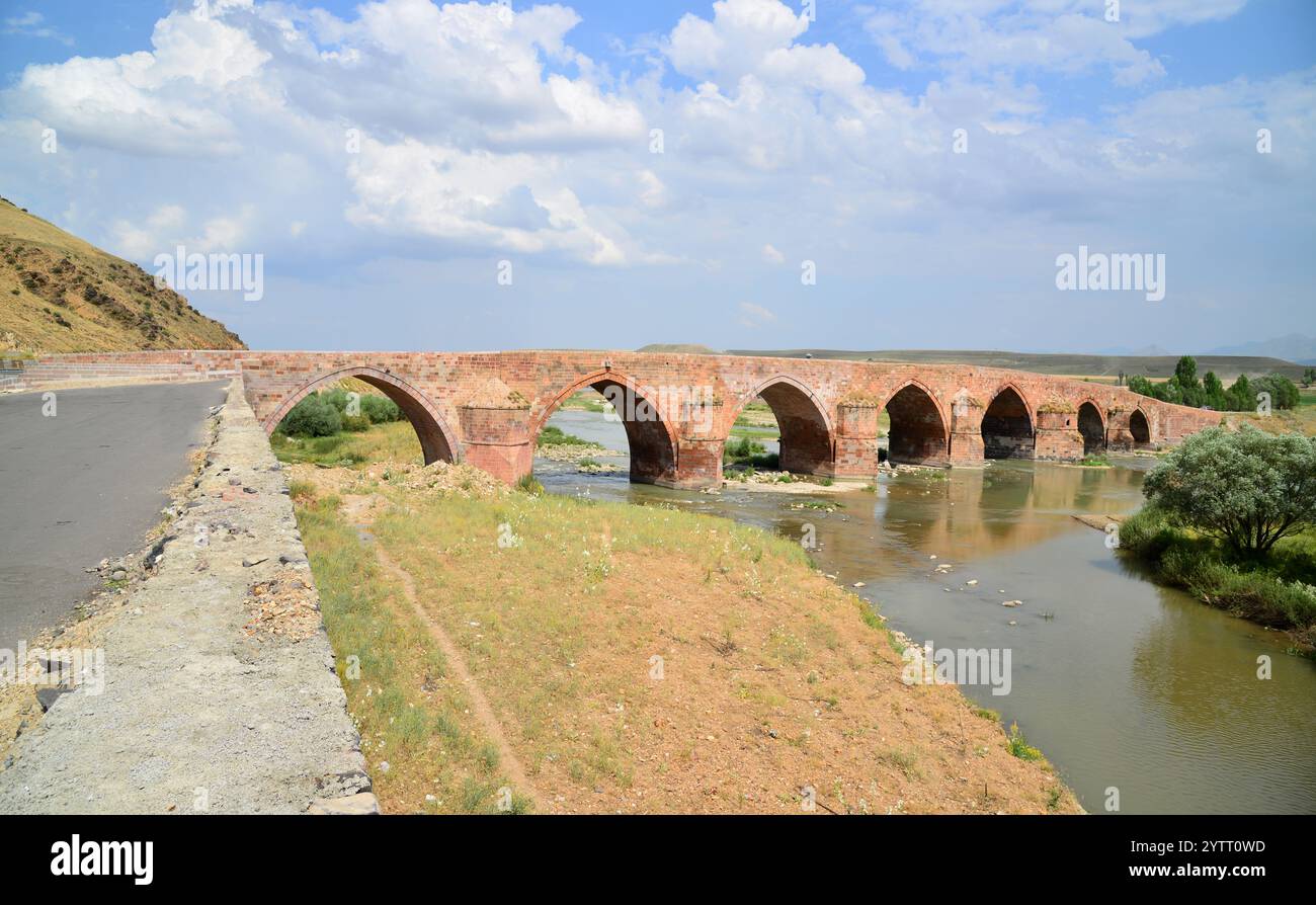 Coban Dede Bridge is located in Erzurum, Turkey. It was built in 1298 ...